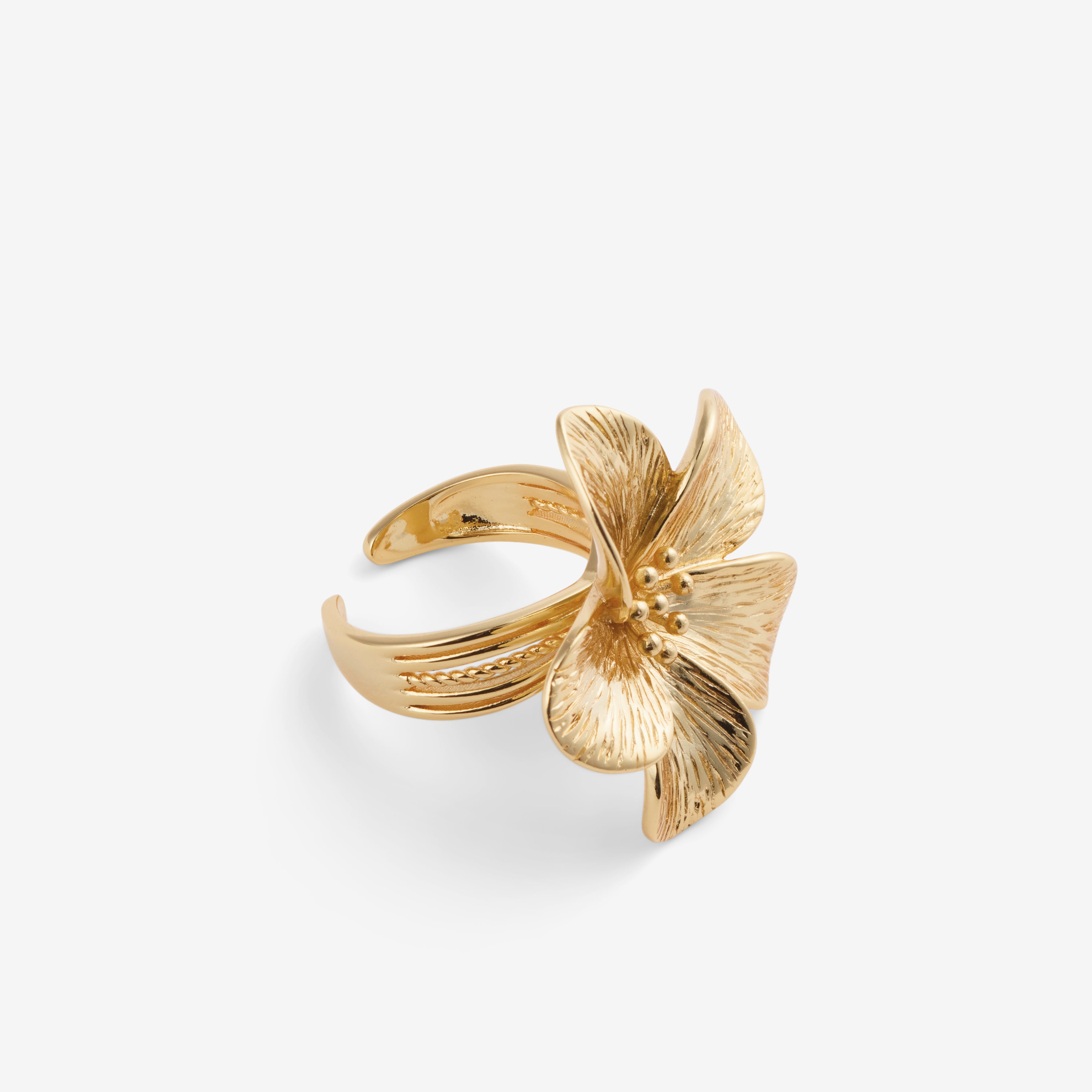 BYBORN Large Flower Ring Gold