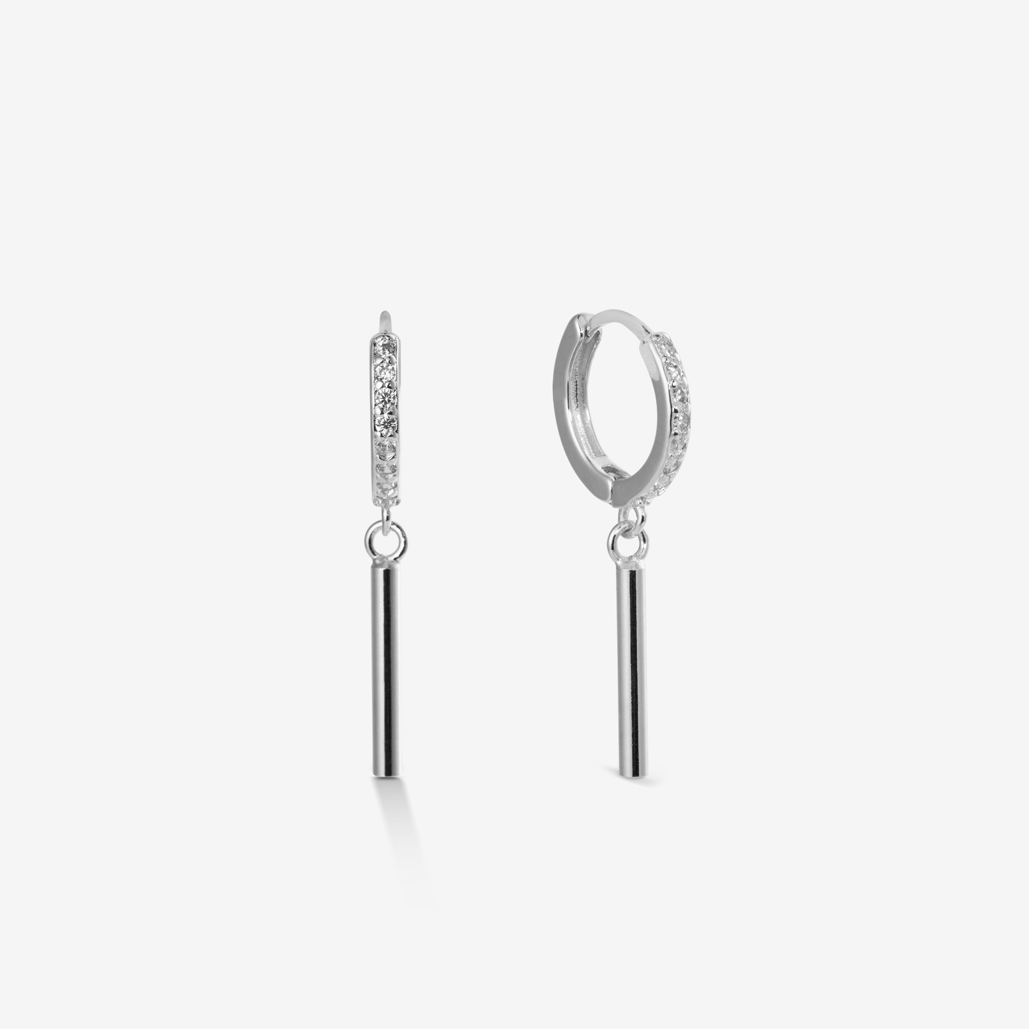 BYBORN Dangle Bar Earrings Silver